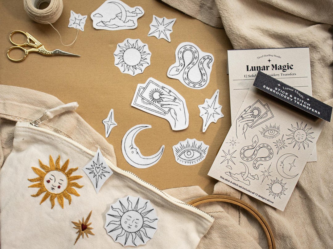 Stick and Stitch Dissolvable Embroidery Designs With Tarot, Celestial ...