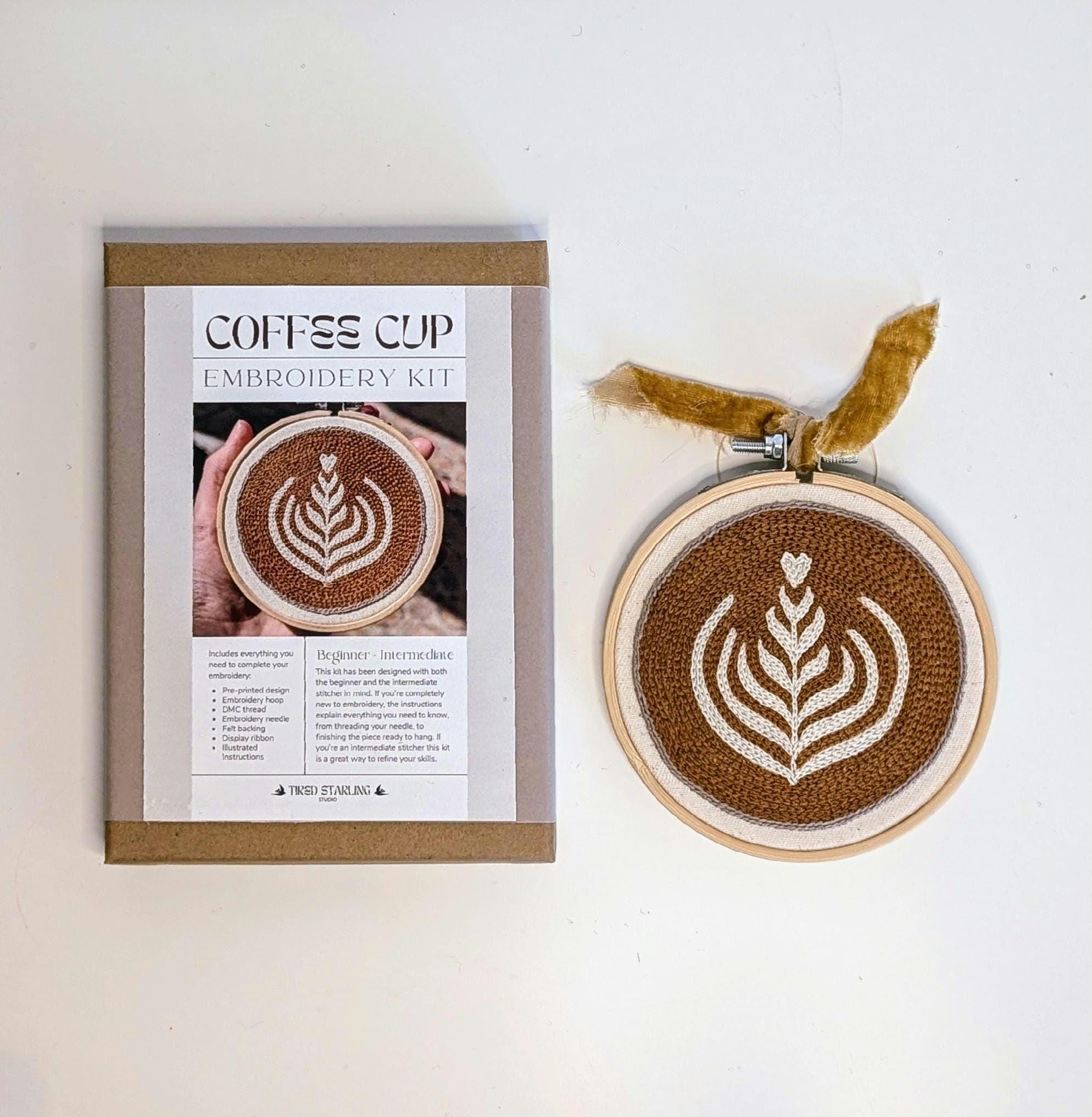 DIY Coffee Embroidery Kit – Beginner/intermediate Needlework Craft With ...
