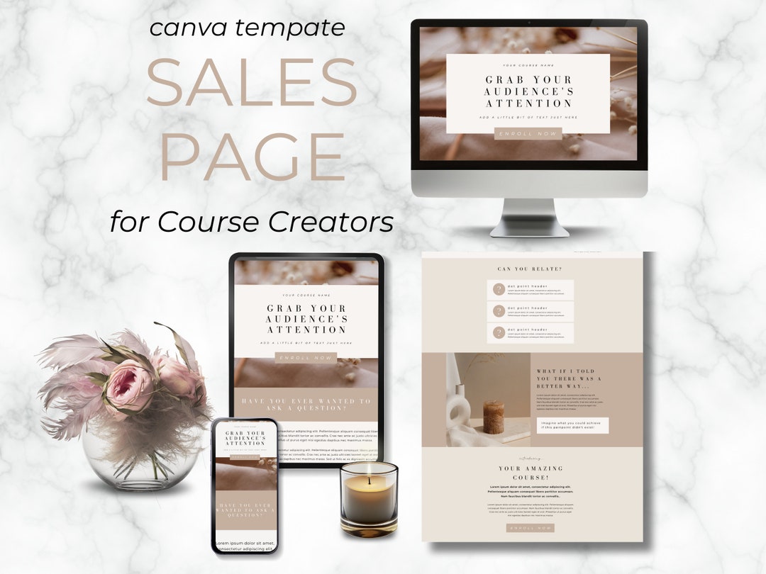 Sales Page Template, High Converting Sales Page Canva Template, Course ...