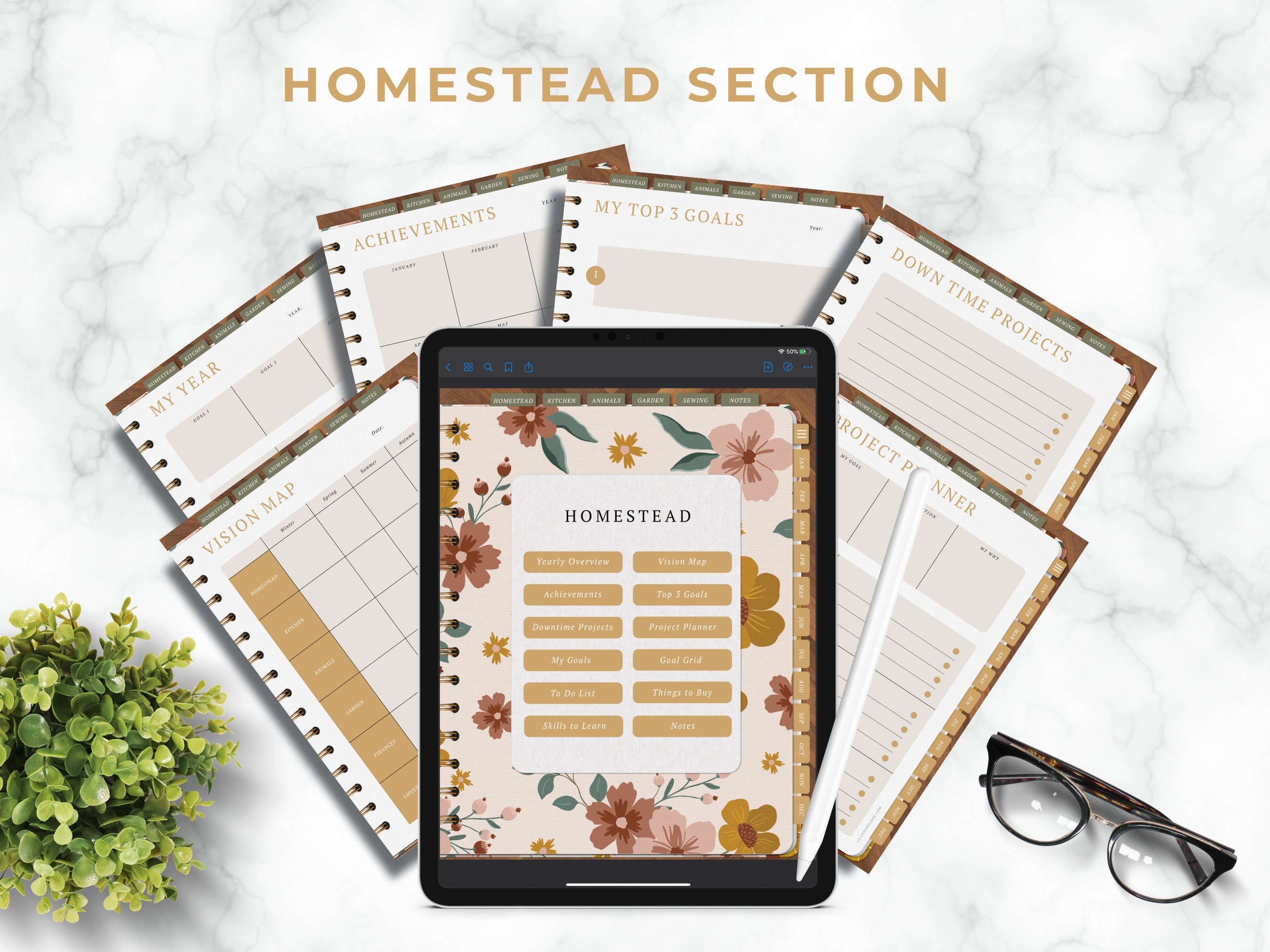 Homestead Management Digital Planner: Garden, Finance, & Animals (PDF ...