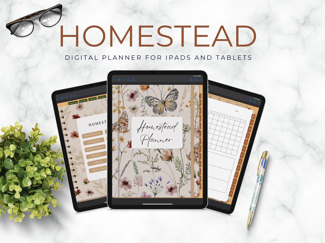 Homestead Management Digital Planner: iPad Garden & Animal Tracker (PDF ...