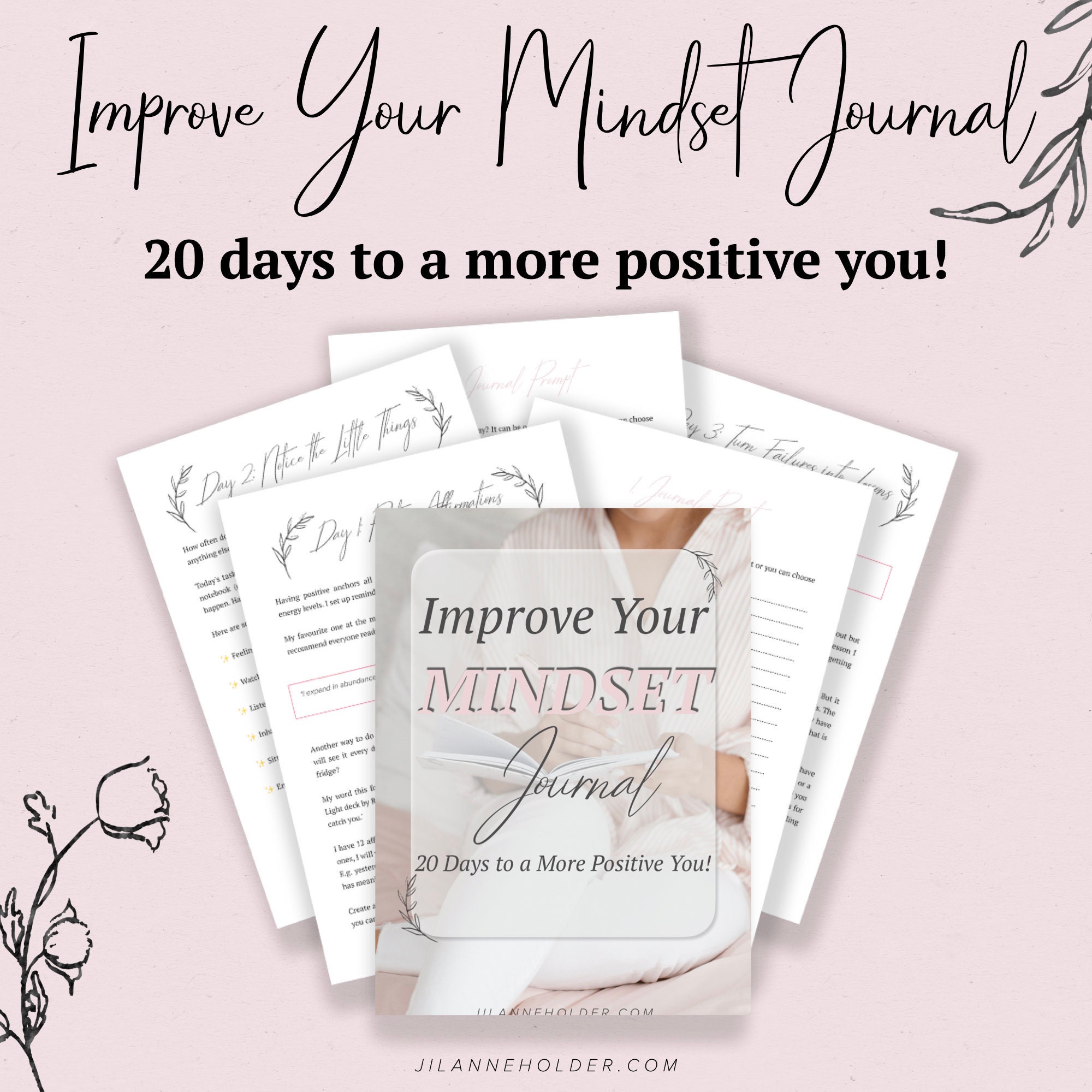 20-Day Mindset Journal Journaling Prompts Printable Mindset | Etsy