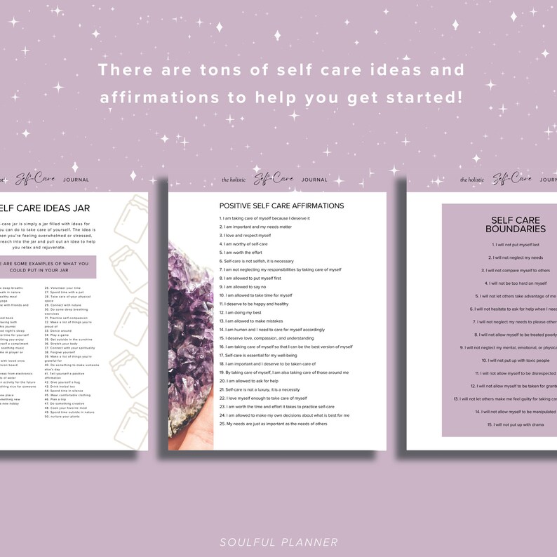 The Holistic Self-care Journal Printable PDF Worksheets for Personal ...