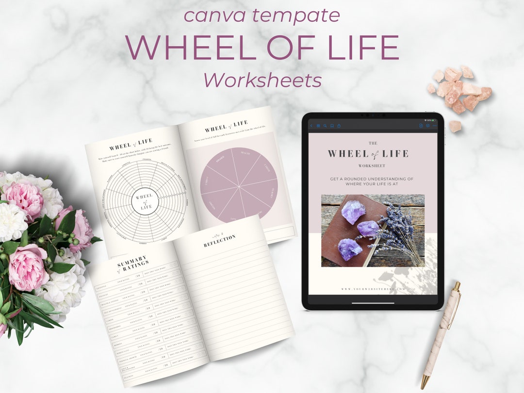 Wheel of Life Worksheets Canva Template, Canva Templates for Spiritual ...