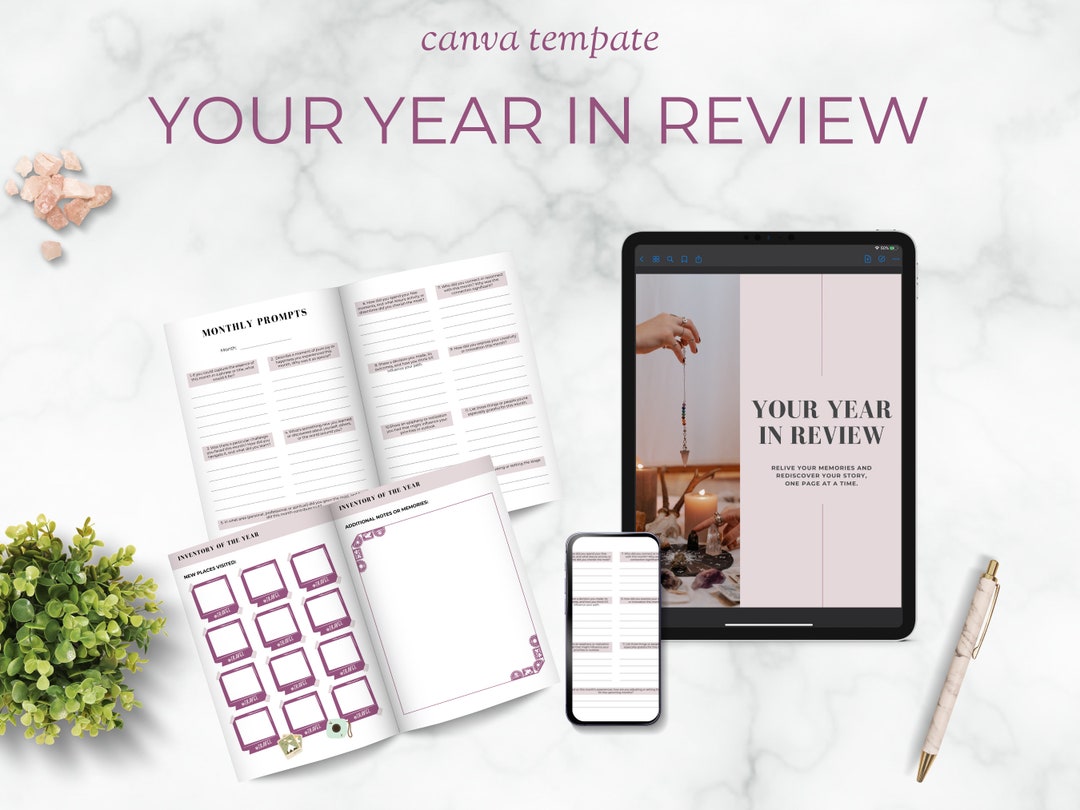 Your Year in Review Canva Template Journal Template Editable Canva ...