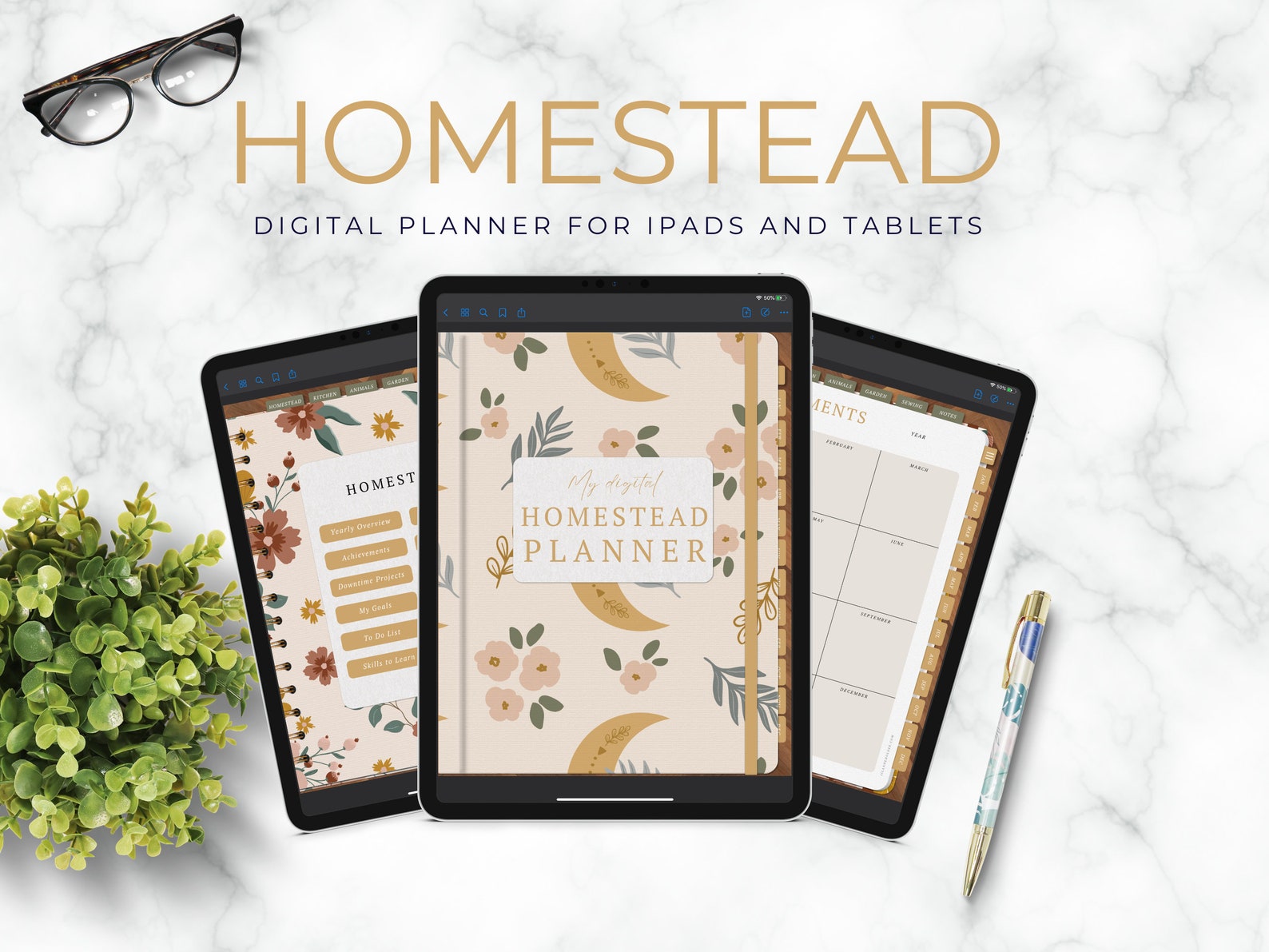 Homestead Management Digital Planner: Garden, Finance, & Animals (PDF ...