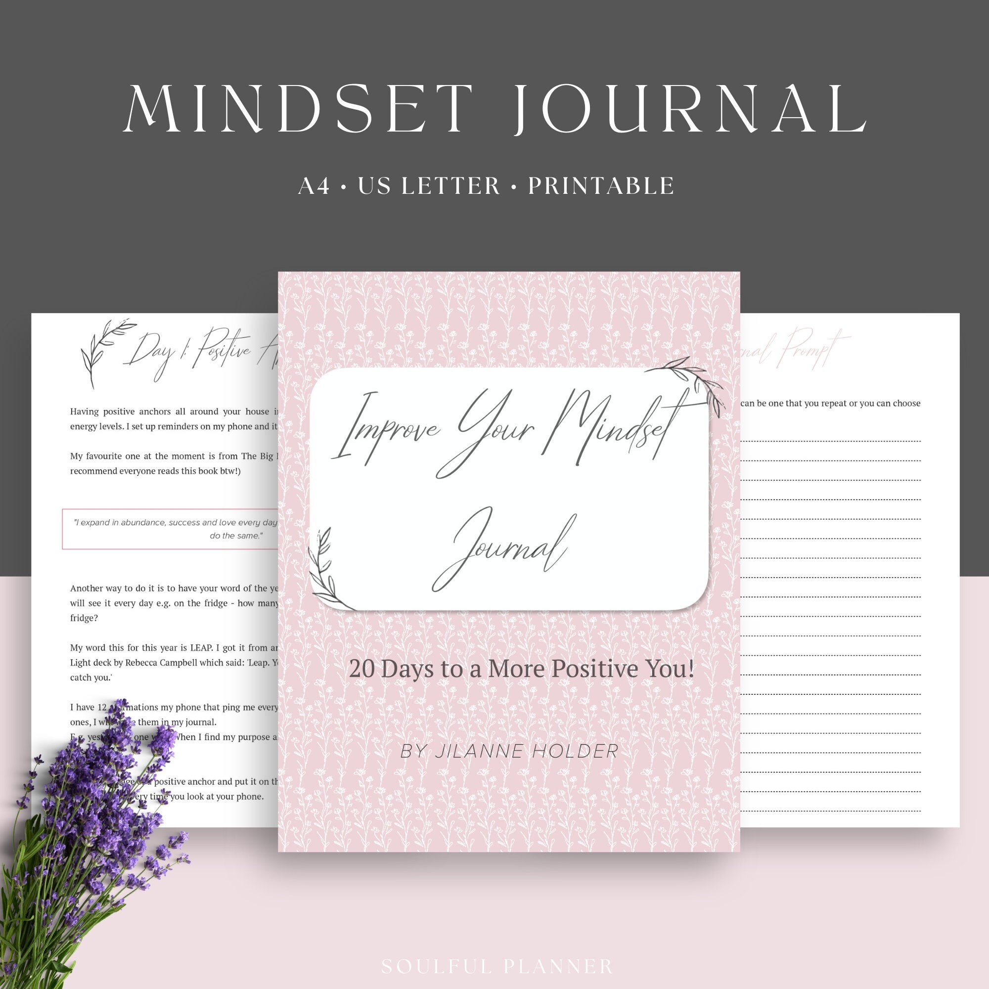 Mindset Journal for Self-care Printable Journal Gratitude Journaling ...