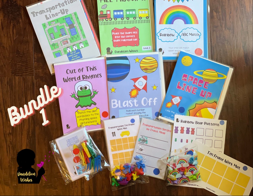 Math and Literacy Preschool Bundle 1 of Hands-on Activities - Etsy