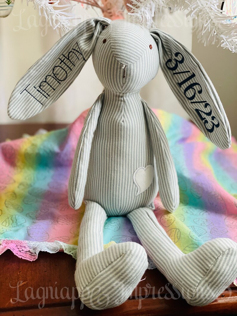 Striped Stuffed Bunnies - Etsy