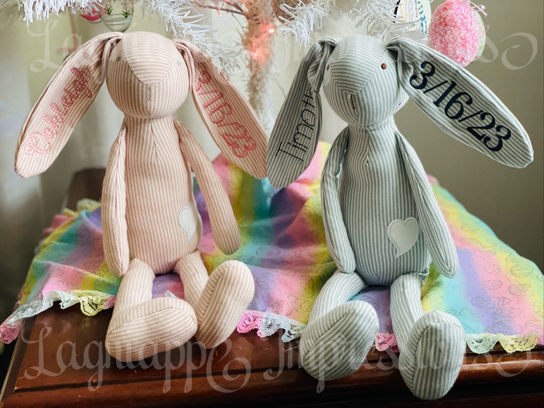 Striped Stuffed Bunnies - Etsy