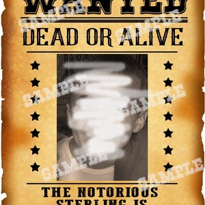 Custom Wanted Poster Birthday Cake Topper. Cowboy, Over the Hill Edible ...