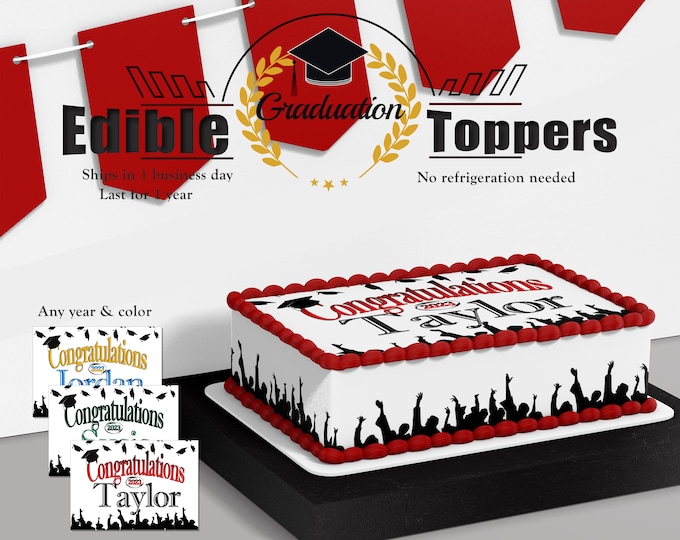 Edible Custom Colors Graduation Cap and Diploma Fondant Cake Toppers - Etsy