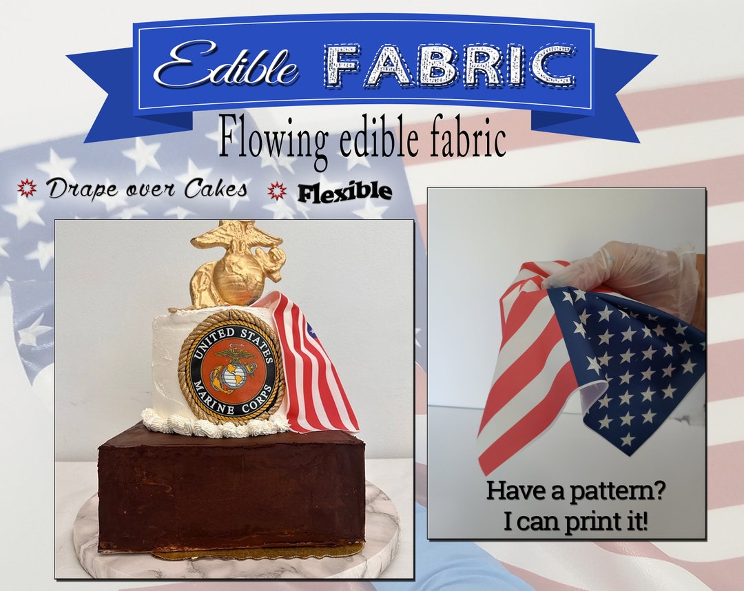 Draping Edible American Flag for Cakes. Flowing Fabric Picture. I Can ...