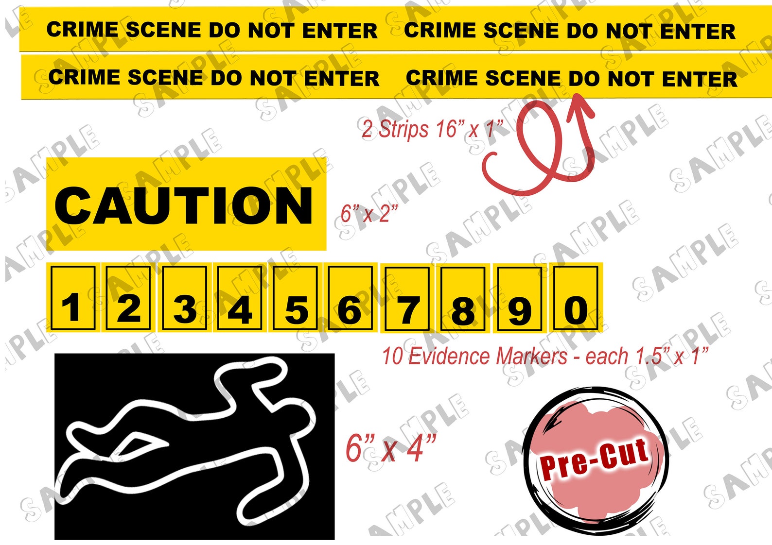 Edible Crime Scene Decals for Cakes. Images Are Made From Sugar ...
