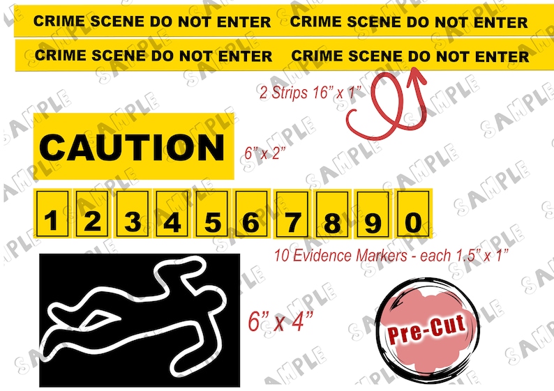 Edible Crime Scene Decals for Cakes. Images Are Made From Sugar ...