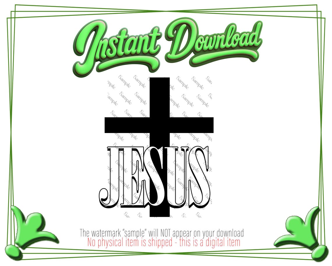 Jesus Cross Black and White Christian PNG JPG | Religious Digital ...