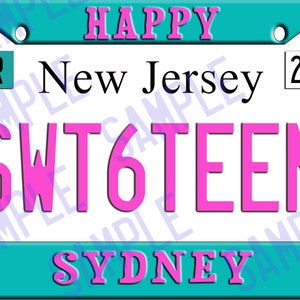 Custom Sweet 16 License Plate Cake Topper. License, Permit Driver ...