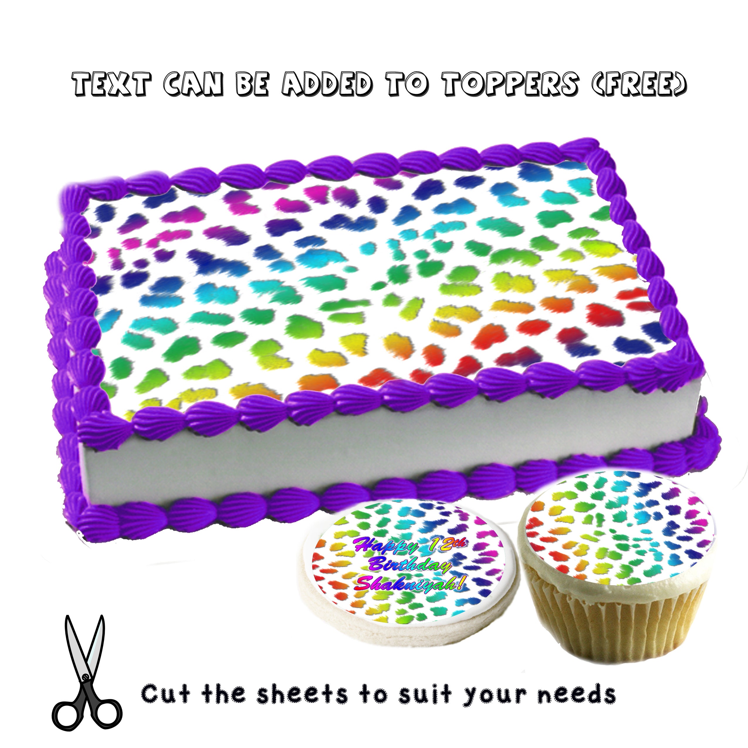 Rainbow Cheetah Print Cake