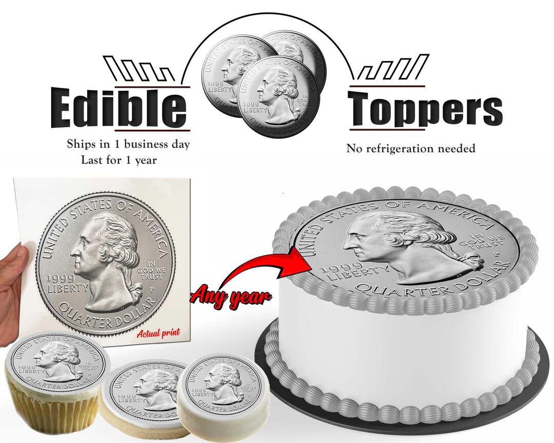 Quarter Edible Frosting Paper for Cakes, Cupcakes, Cookies and Oreos ...