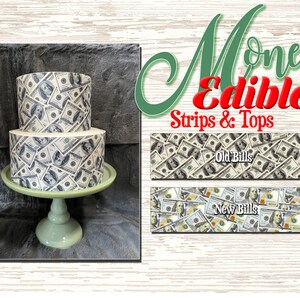 Edible Fake Money Cake Strips Printed on Frosting Paper. One Hundred ...