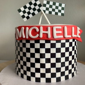 Edible Black and White Checkered Flag Cake Wraps and Strips. for Cakes ...