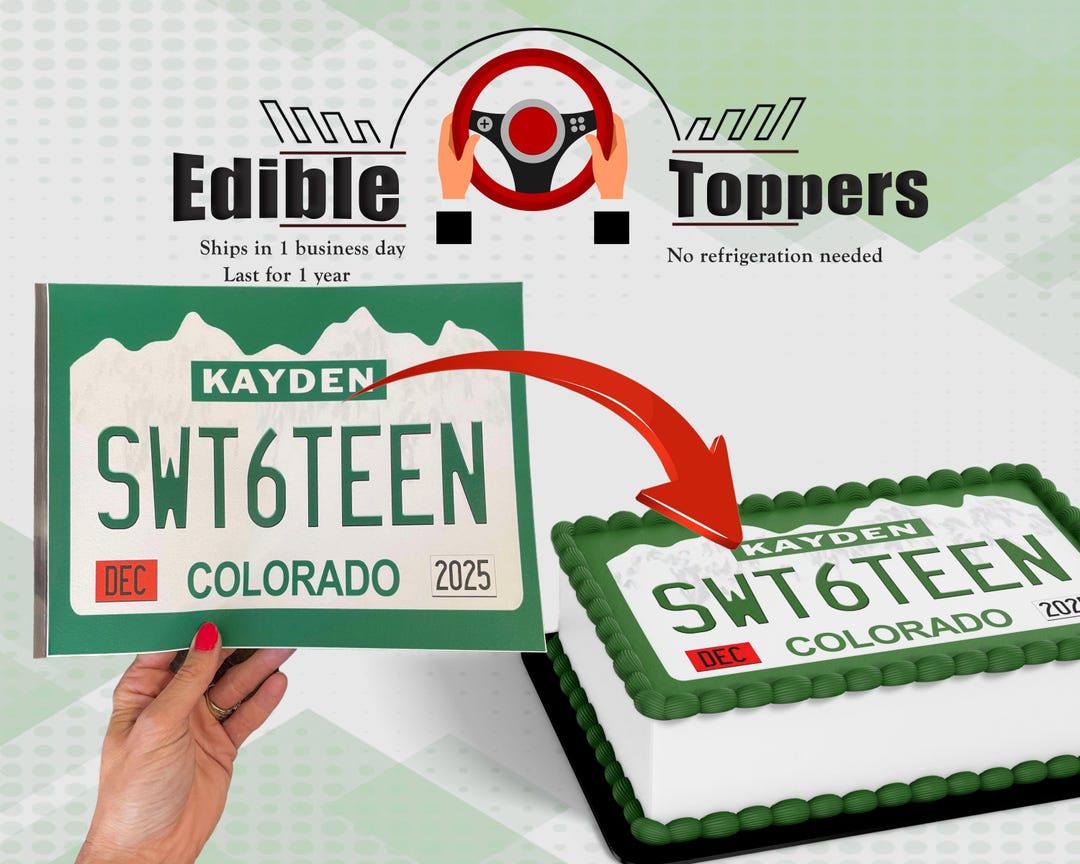 Edible Colorado License Plate Picture for Cakes. Permit, License Driver ...