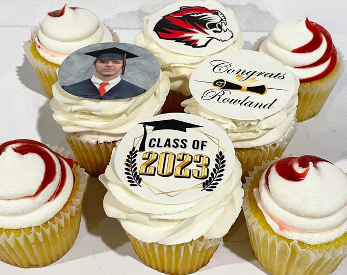 Custom Graduation Class of 2023 Edible Cupcake or Oreo Cookie Toppers ...