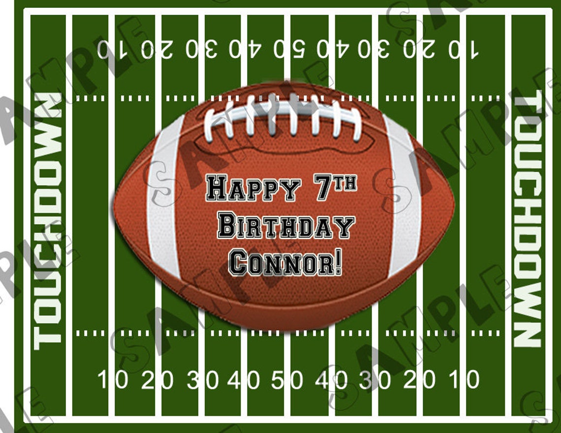 Football Field Edible Birthday Cake Toppers! Custom Picture Sugar ...
