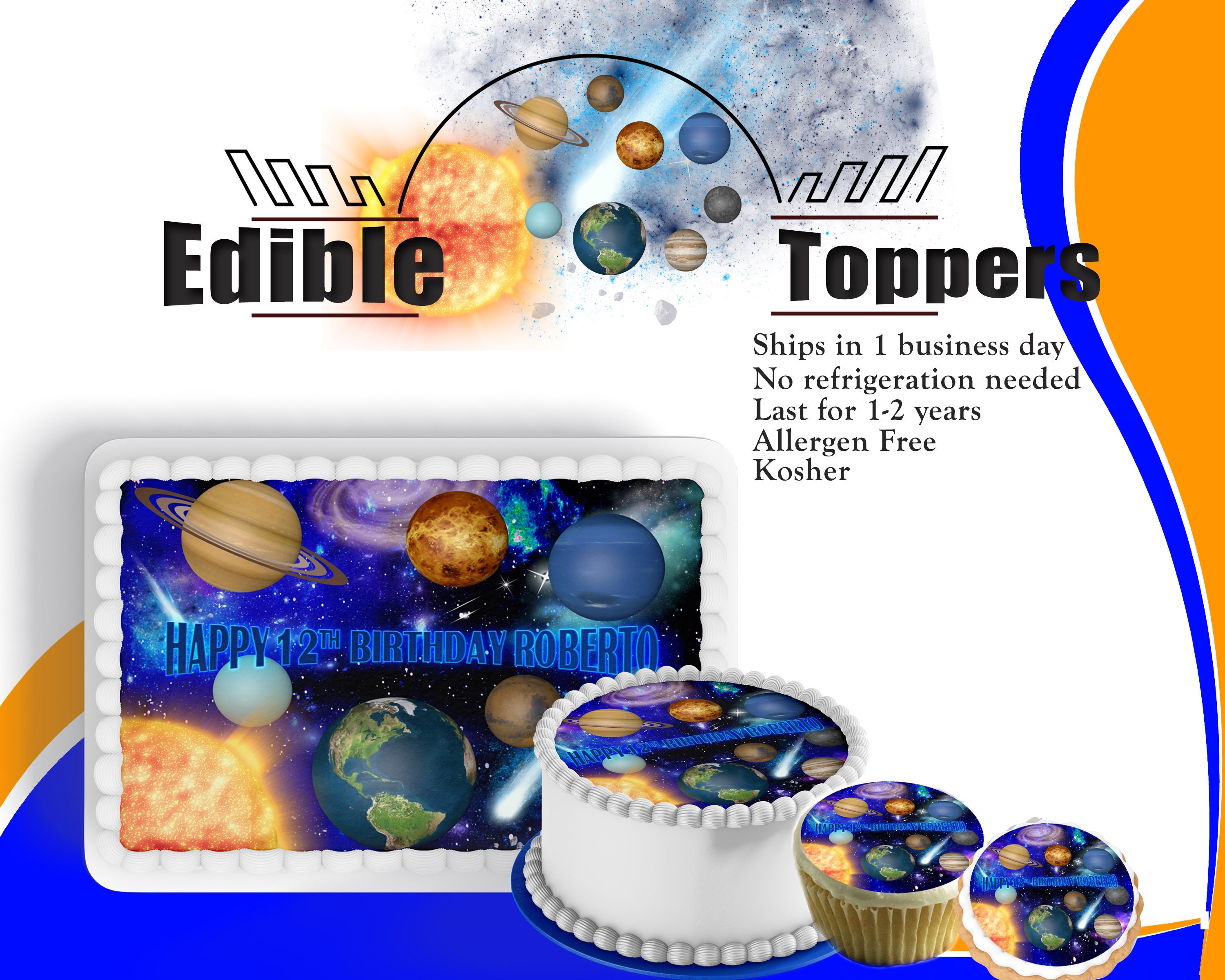 Cupcakes With Edible Solar System