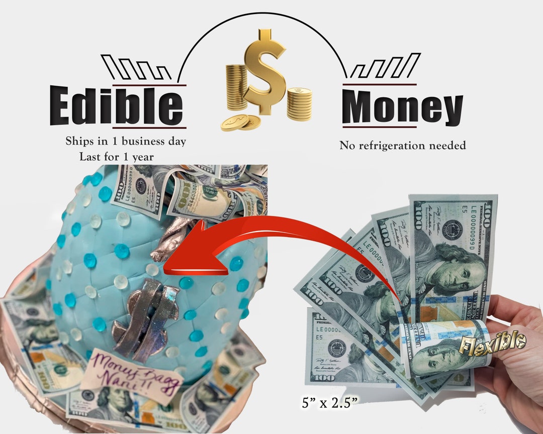 Edible Money 100 Dollar Bills for Cakes. New One Hundred Dollar. Made ...