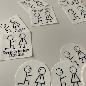 Engagement Stick Men Figures Edible Images for Cupcakes, Cookies and ...