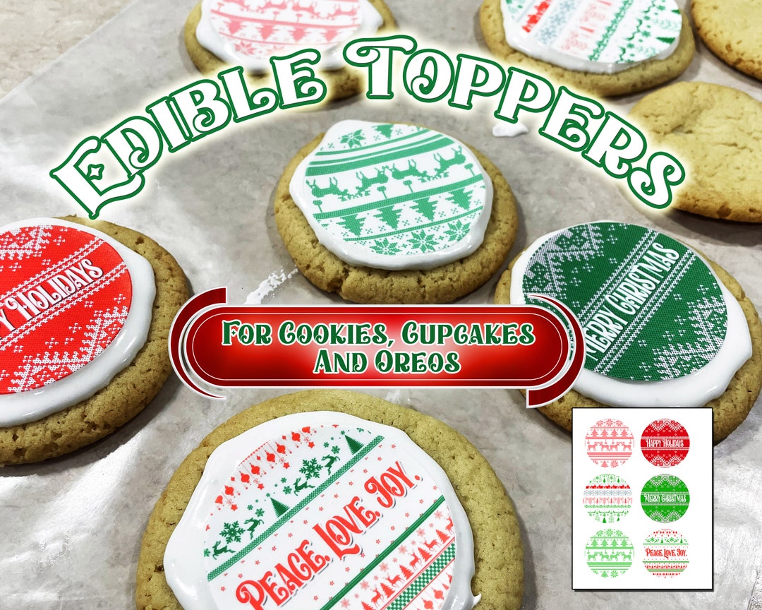 Pre-cut Merry Christmas Edible Images for Cupcakes, Cookies, Oreos ...