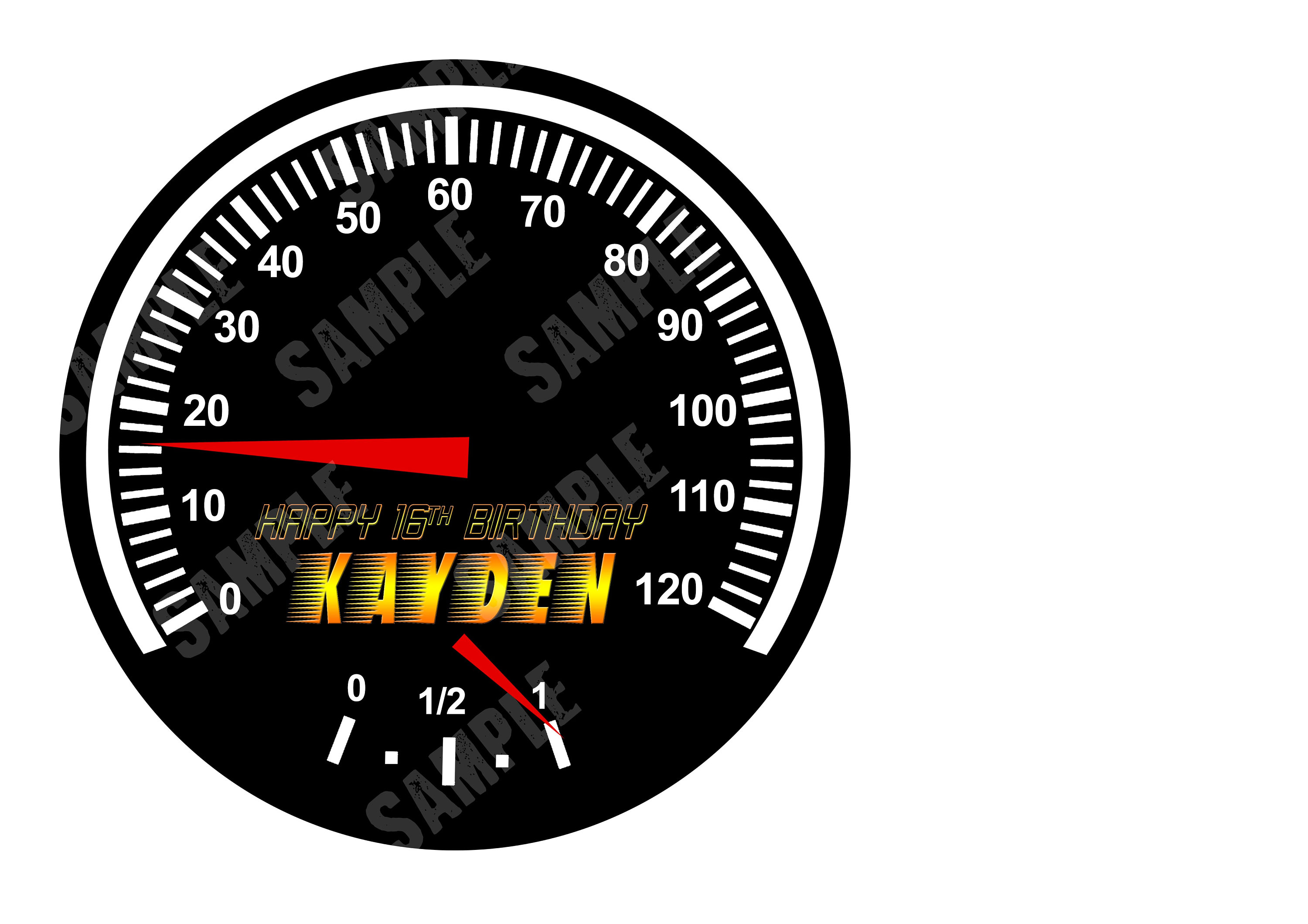 Custom Speedometer Edible Cake, Cupcake or Oreo Cookie Toppers ...