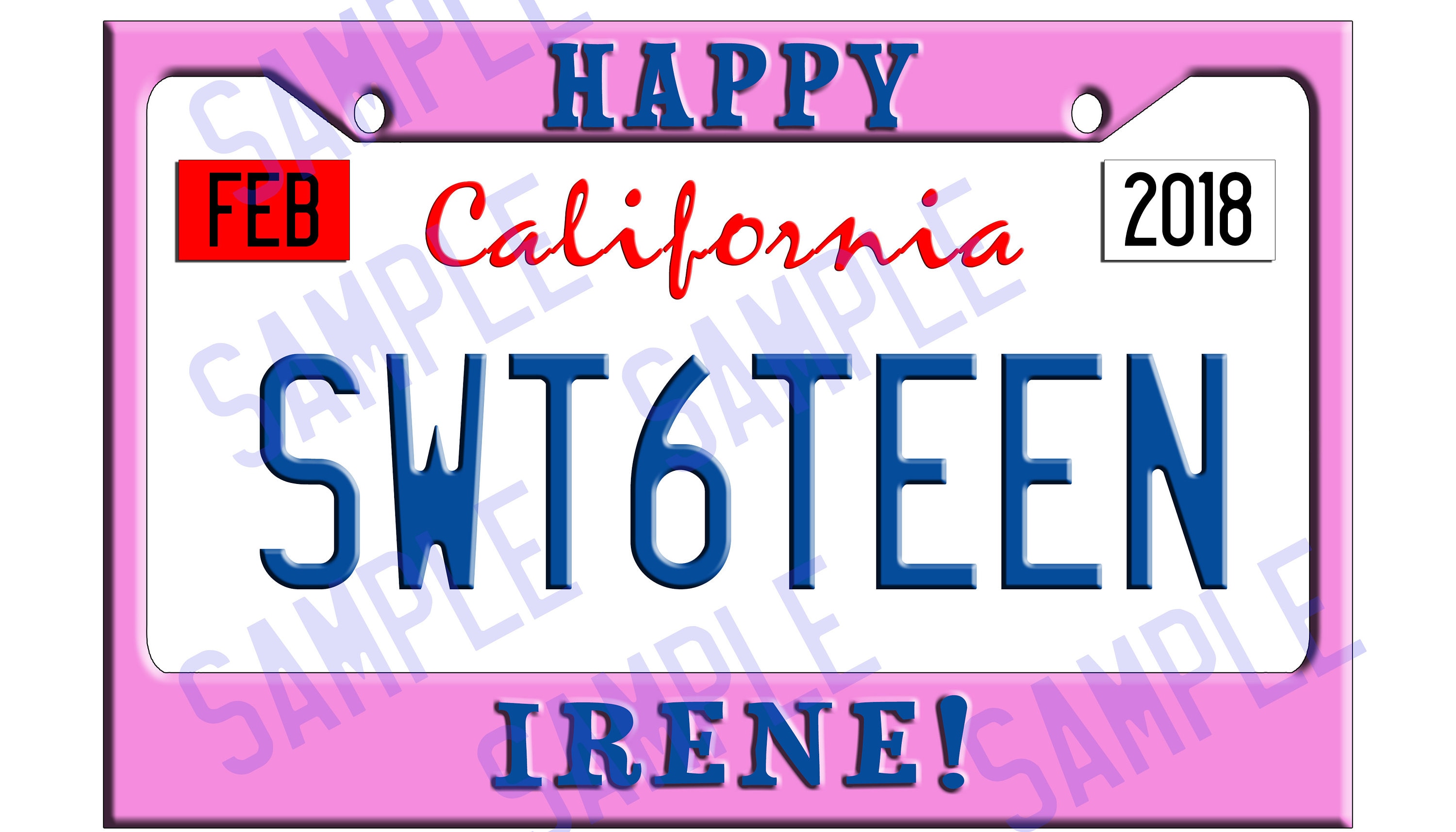Custom Sweet 16 License Plate Cake Topper. License, Permit Driver ...