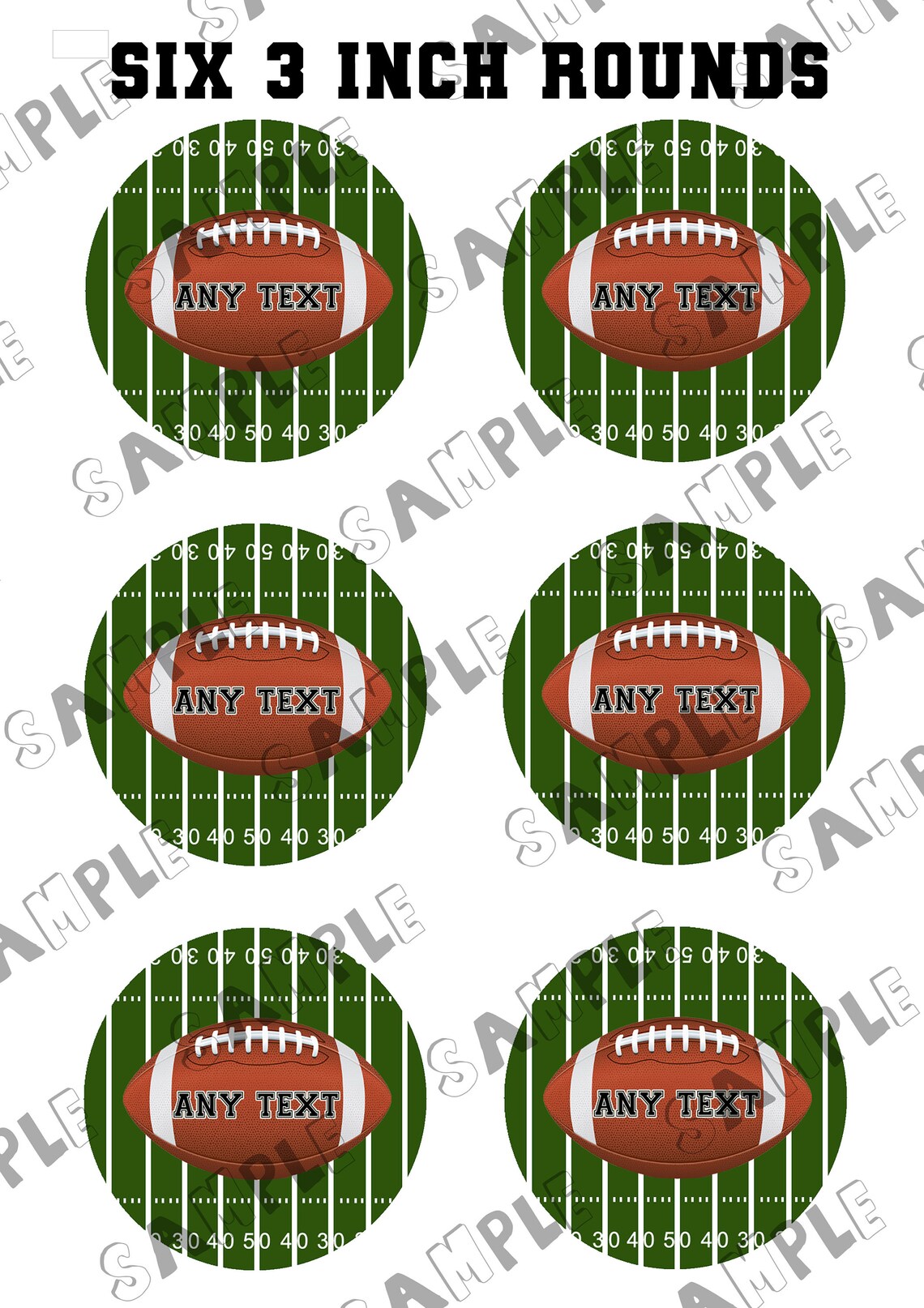 Football Field Edible Birthday Cake Toppers! Custom Picture Sugar ...