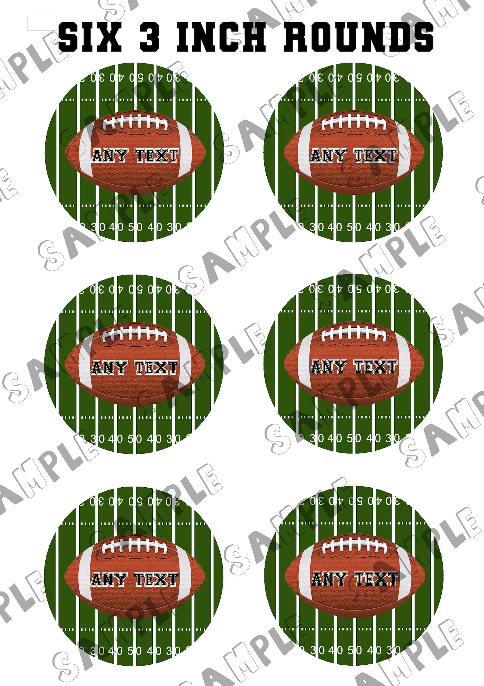 Football Field Edible Birthday Cake Toppers! Custom Picture Sugar ...