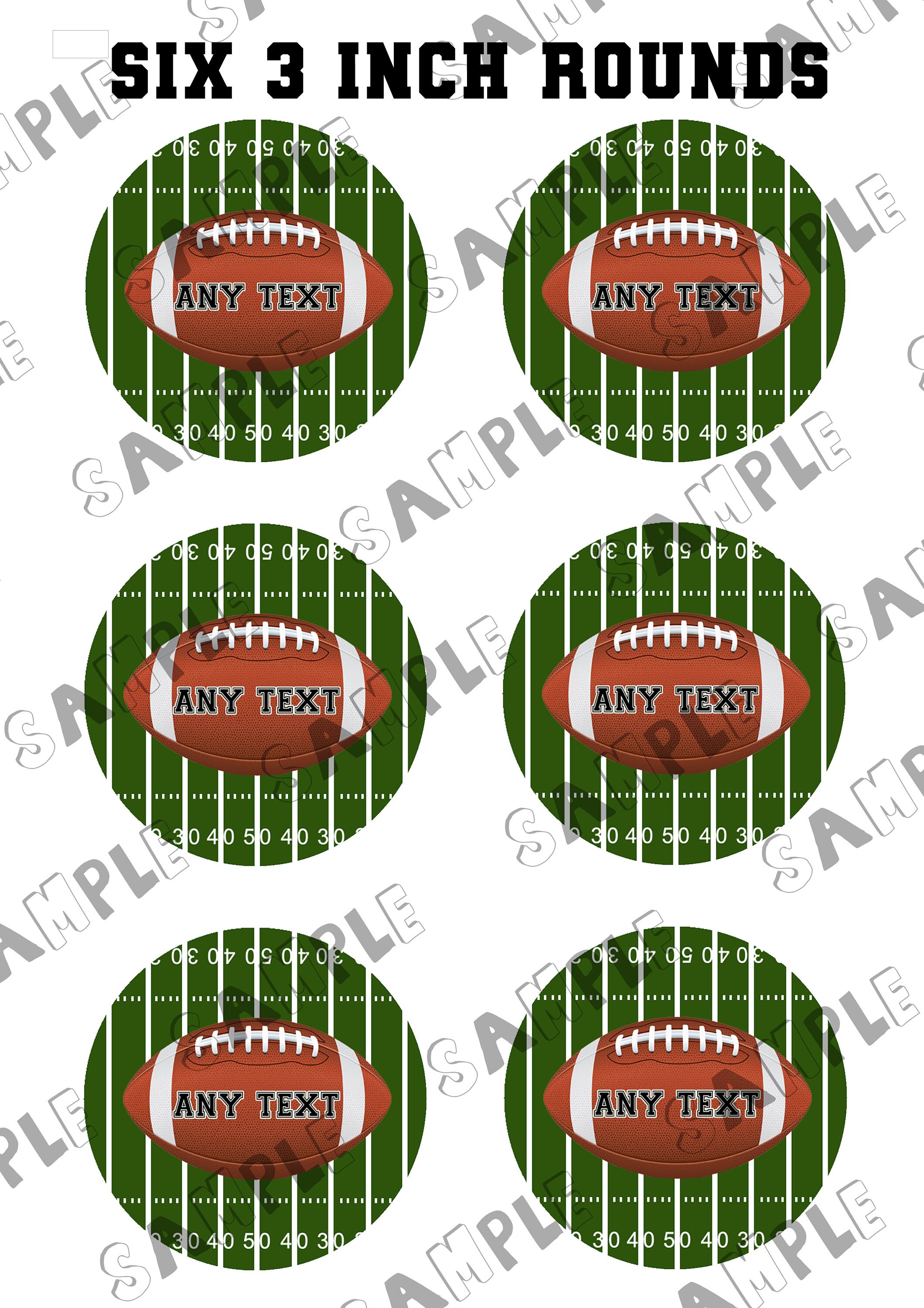 Football Field Edible Birthday Cake Toppers! Custom Picture Sugar ...
