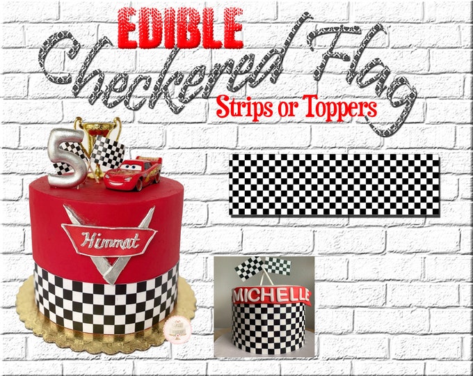 Racing Checker Board Edible Cake Sheet/strips - Etsy