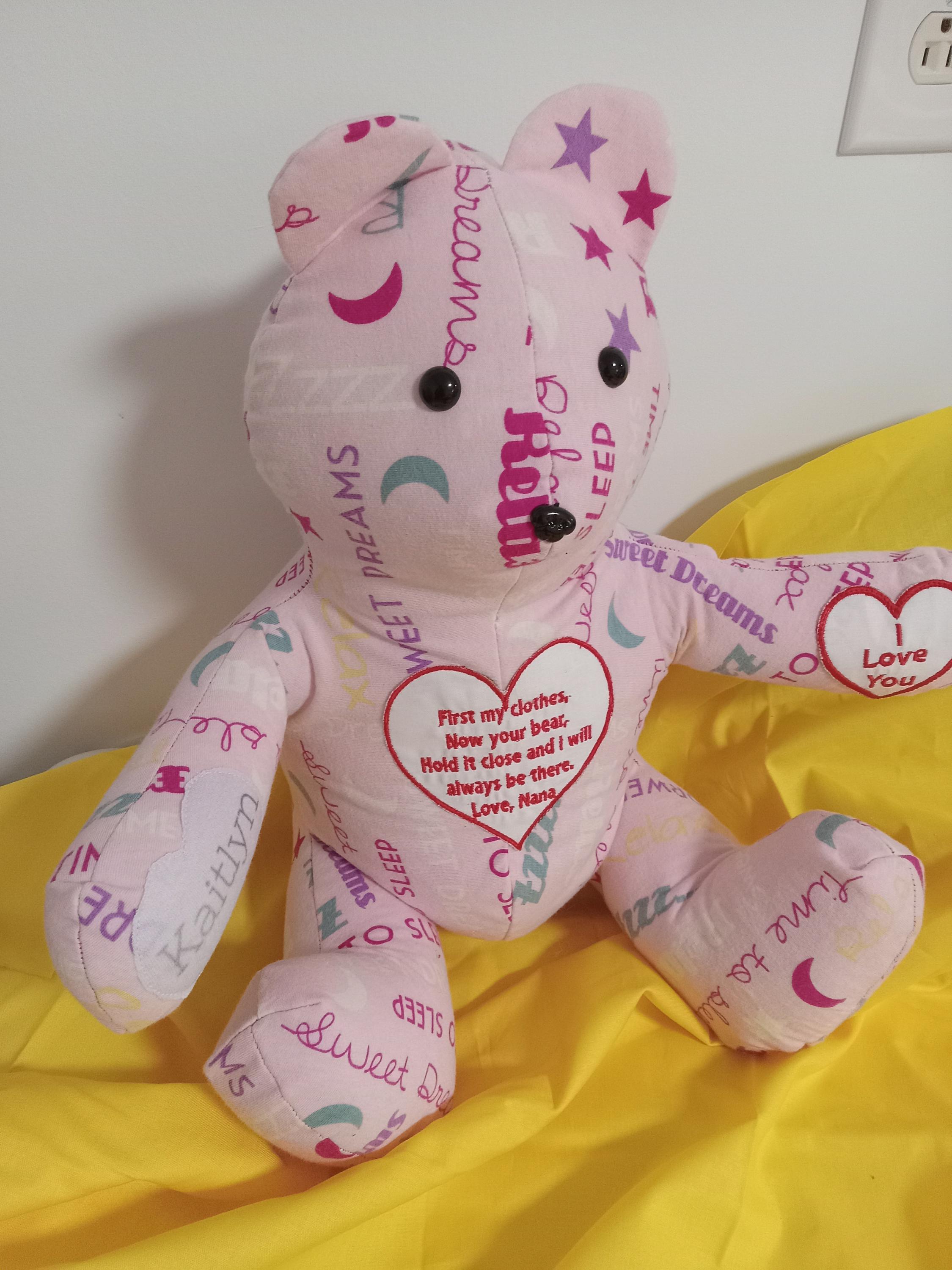 Memory Patchwork Bear, Keepsake Bear, Personalize Memory Bear, Bear ...
