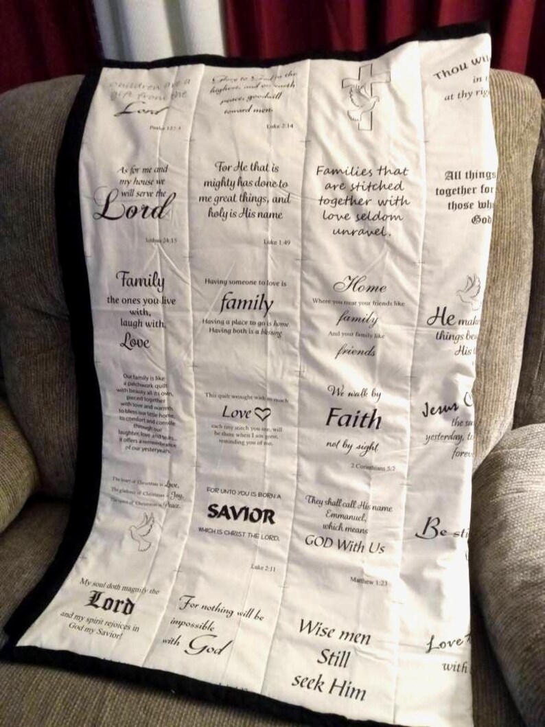 Bible Verse Quilt: Christian Inspiration Throw Blanket - Etsy