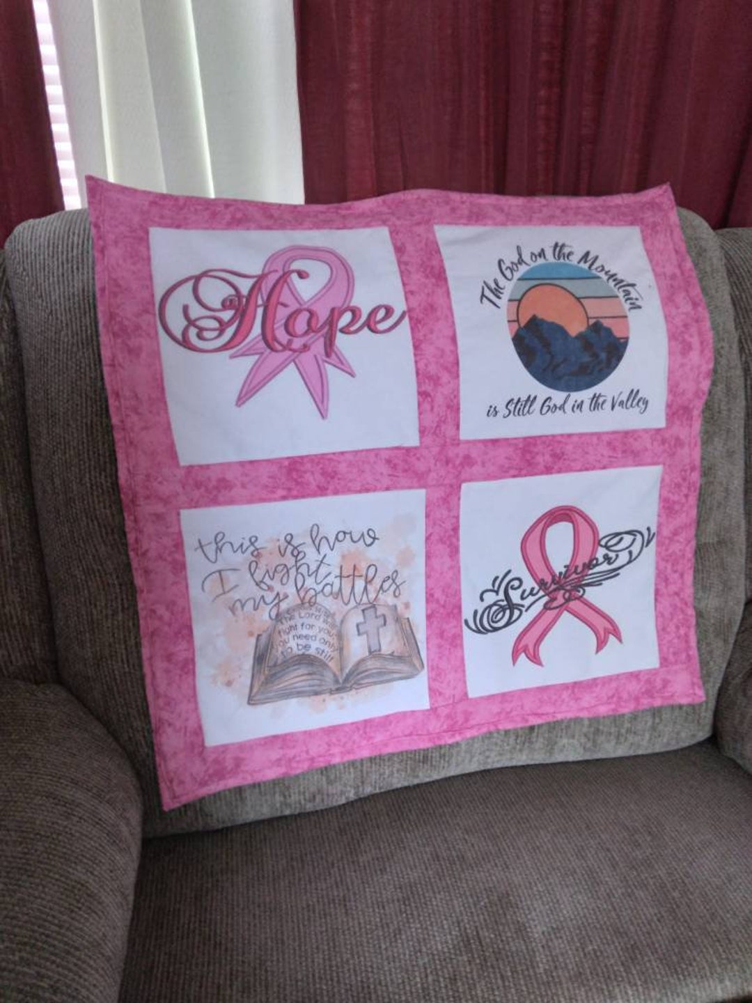 Breast Cancer Quilt, Hope Quilt, Breast Cancer Lap, Comfort Quilt - Etsy