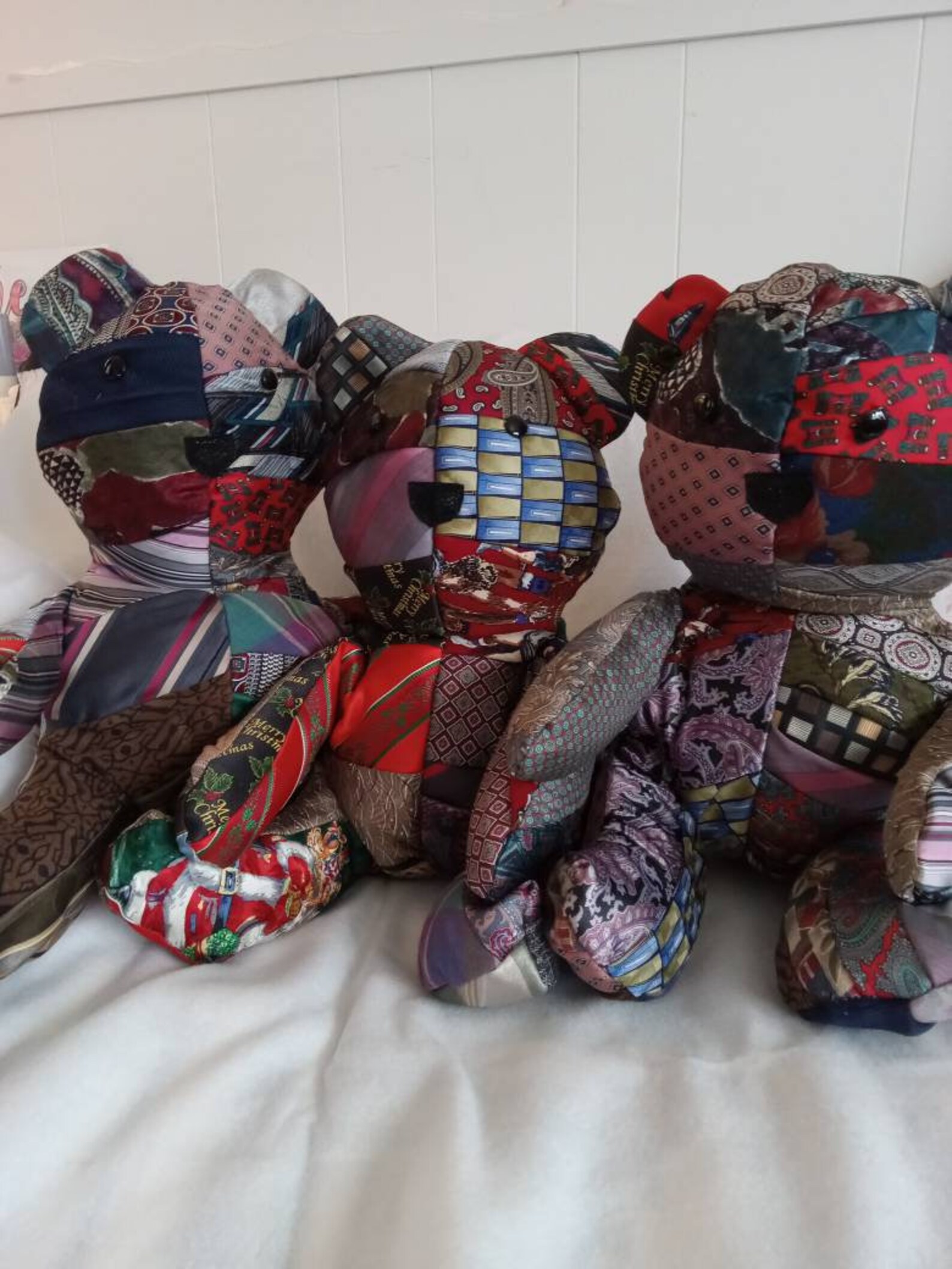 Memory Necktie Bear: Handmade Keepsake Tie Bear With Embroidery Patch ...