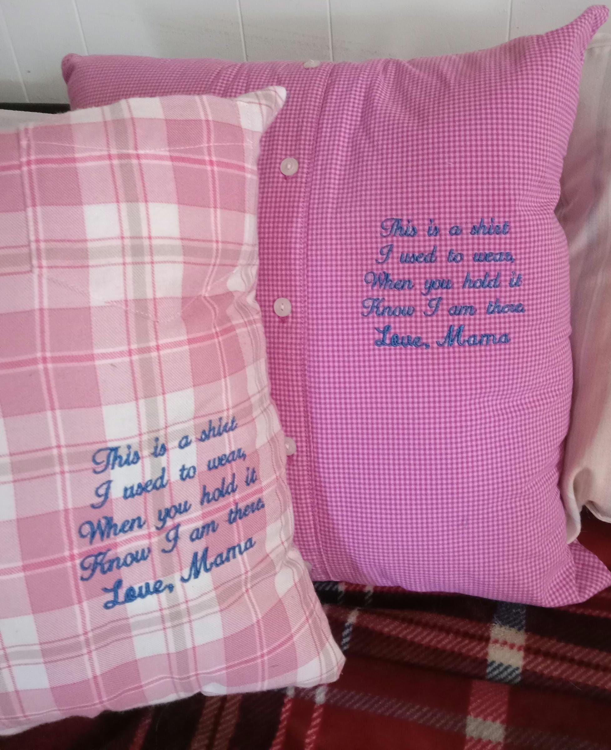 Memory Pillows, Pillow Made From Loved Ones Shirt, Keepsake Memory ...