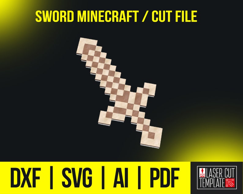 Pixelated Sword Minecraft DXF. Laser cutting files. Vector CNC | Etsy