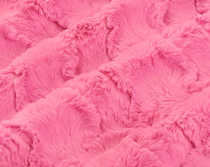 MINKY Fur Luxe Cuddle® Glacier Hot Pink Plush Minky Fabric From Shannon ...