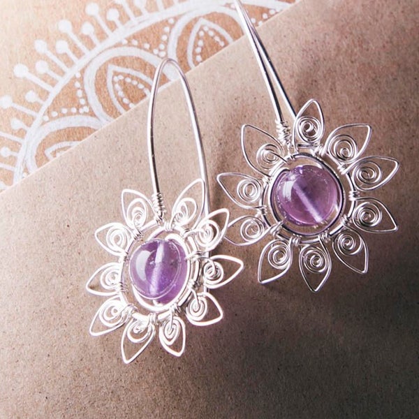 Sun Wire Earrings - Etsy