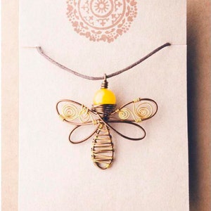Bee Jewelry Set, Bee Earrings and Necklace, Wire Wrapped Bees, Honey ...