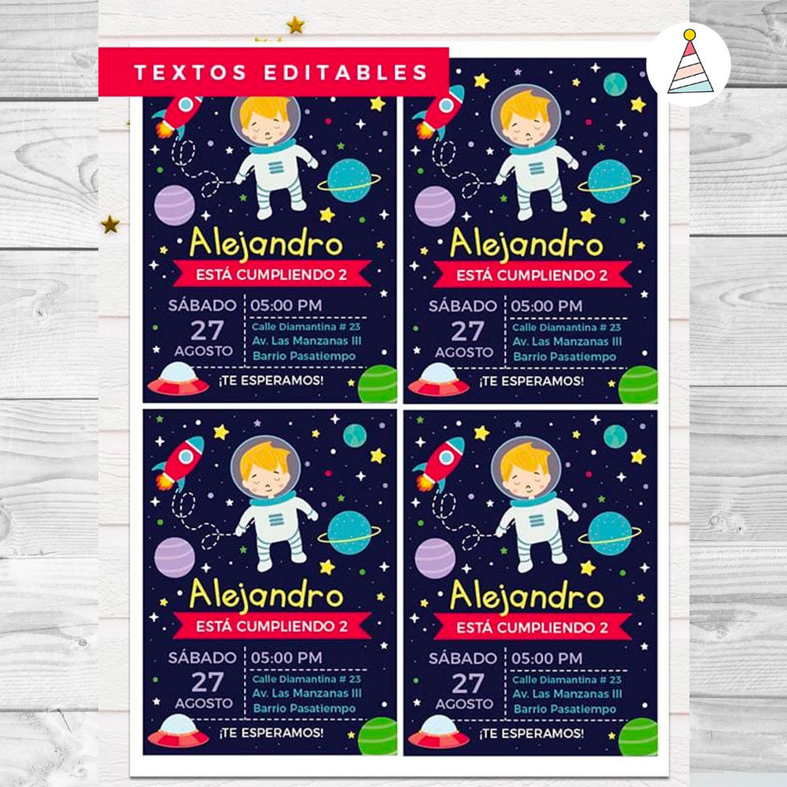 Astronaut Theme Printable Invitation, Universe Cards, Astronaut Card ...