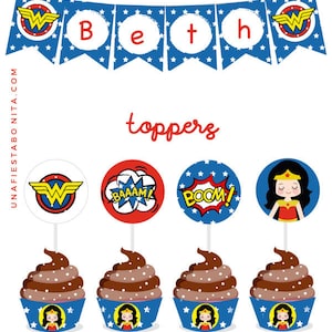 Wonder Woman Printable Kit (wonder Woman) Pack for Birthday Parties ...