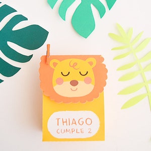 Box for Surprises Animals Jungle, Lion Template to Assemble Box ...